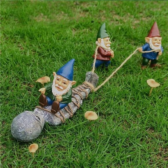 Accents | Garden Gnomes With Alien Figurine Polyresin Naughty Gnome ...